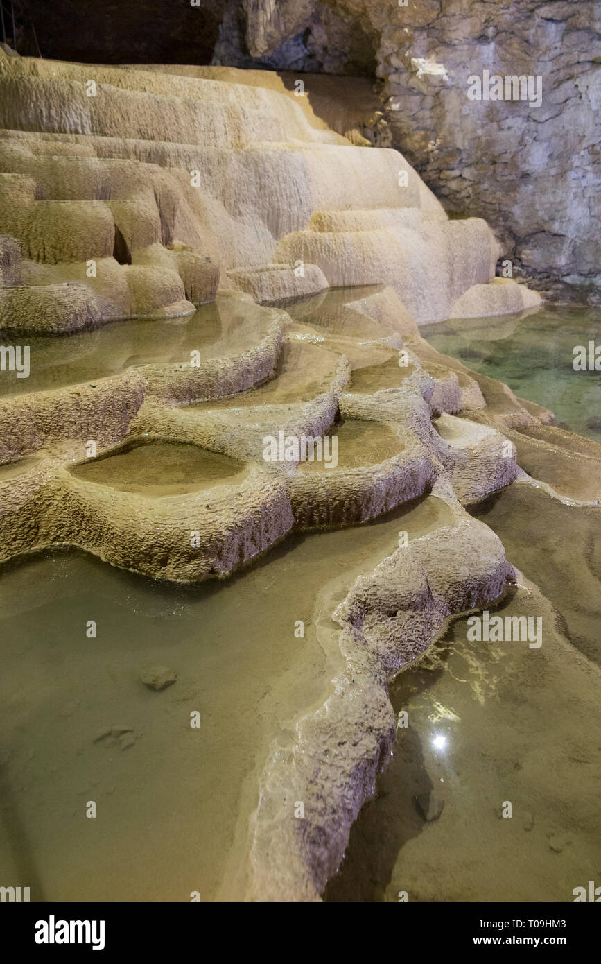 Water fall waterfall cascade and pools & rock formation / formations ...