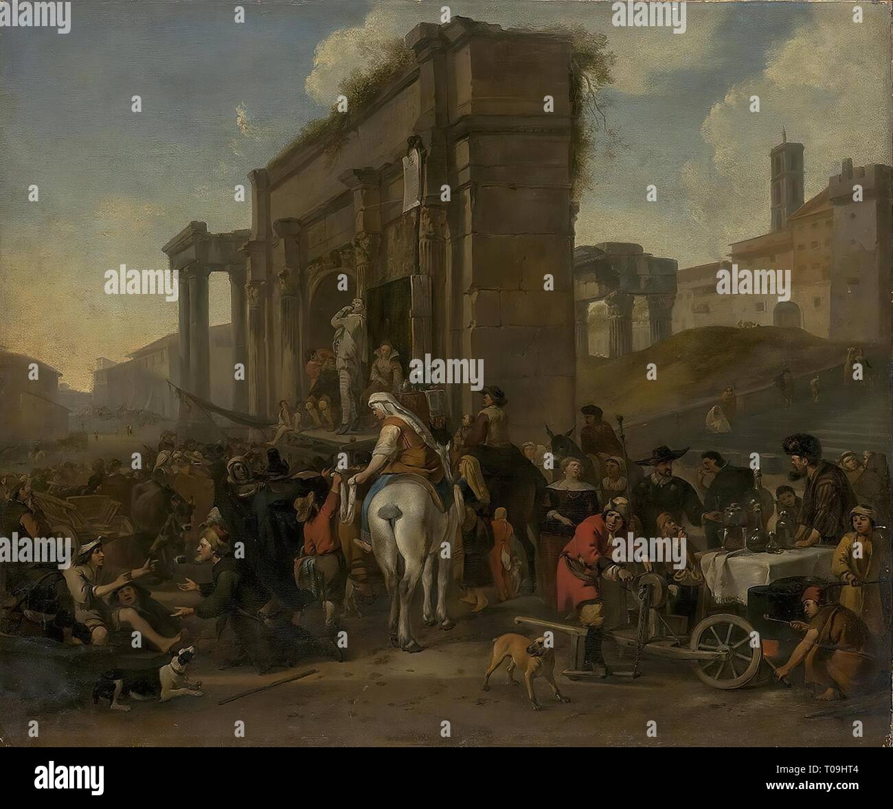 'Italian Comedians in the Square'. Holland, 1680. Dimensions: 64,5x77,5 ...