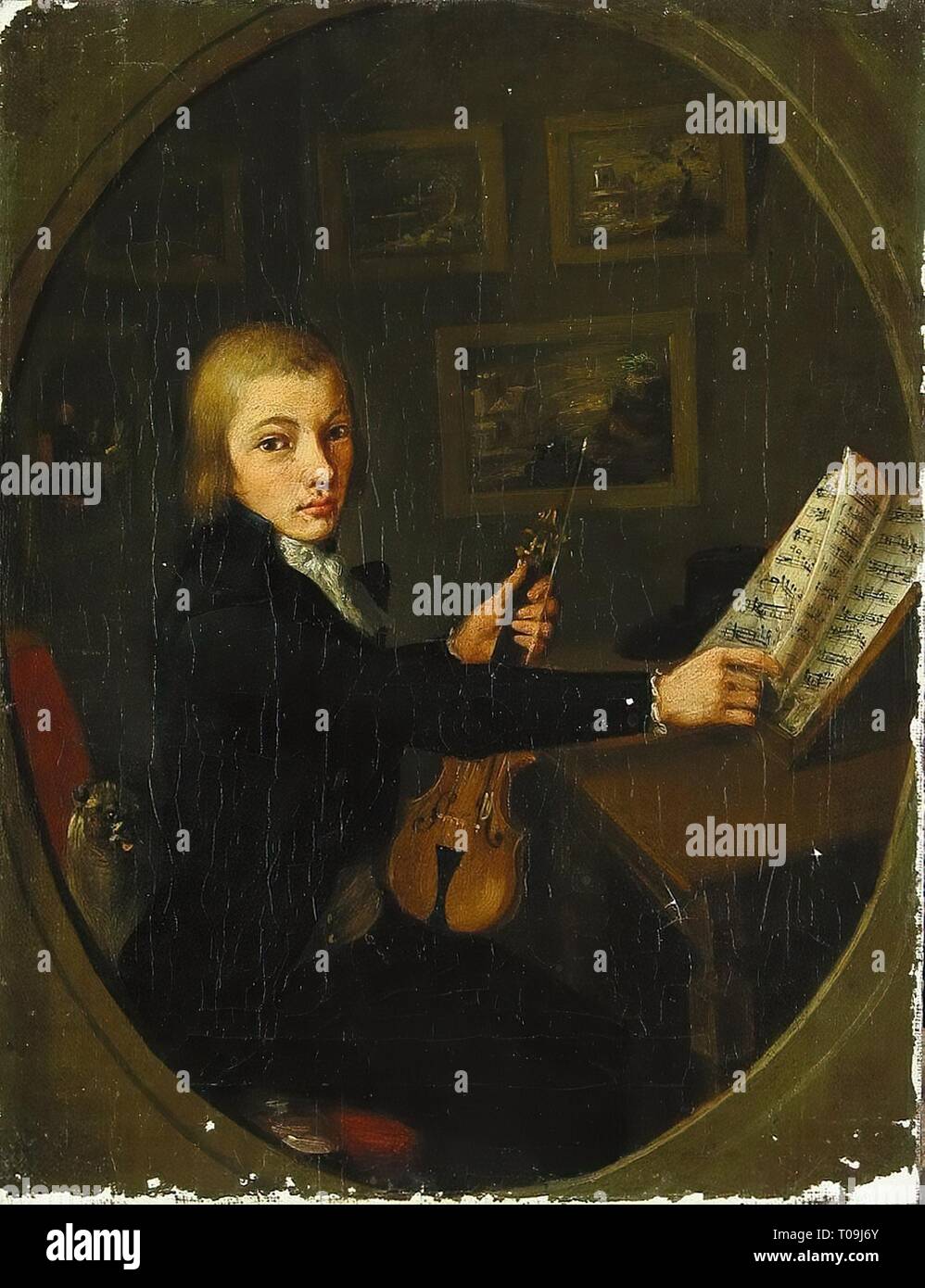 'Portrait of a Violinist'. Austria, 1798. Dimensions: 33,5x26 cm ...