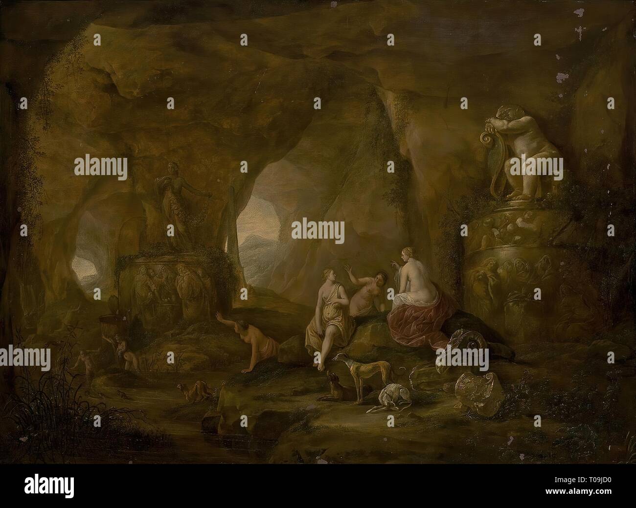 'Diana and Nymphs in a Grotto'. Holland. Dimensions: 53x72 cm. Museum ...