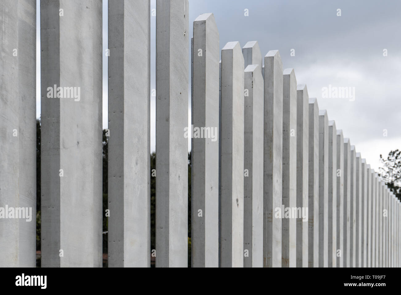 Modern fence made of concrete boards on outdoor. Spain Stock Photo - Alamy