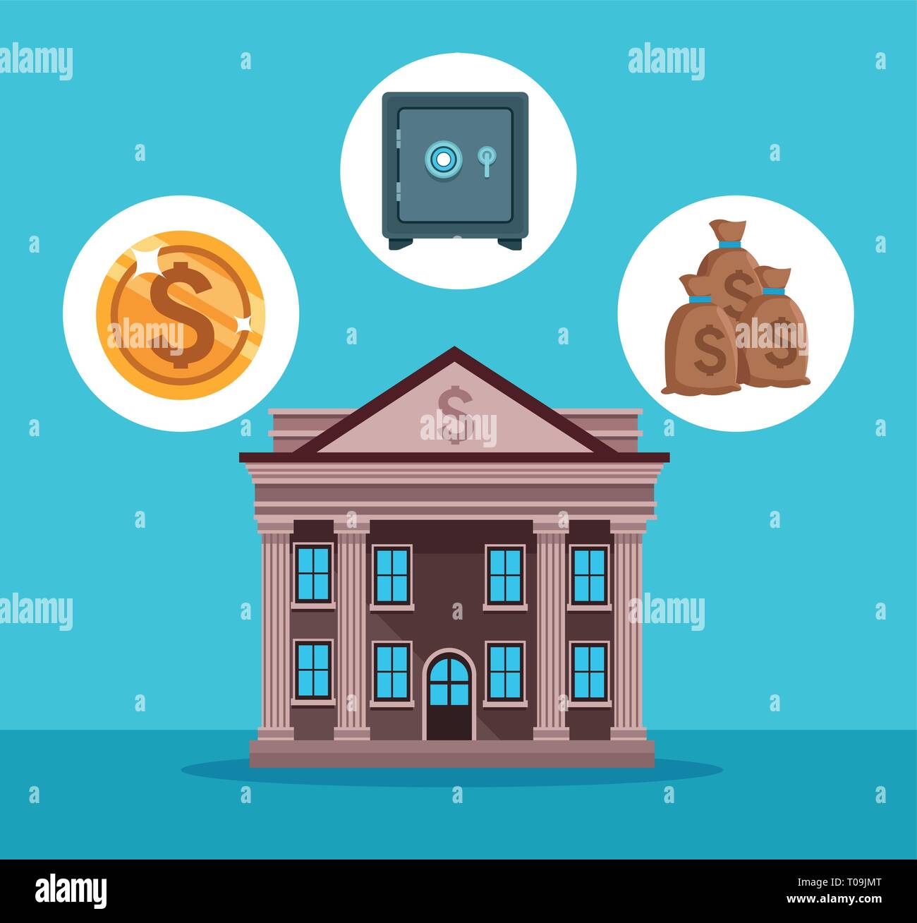 Bank building with money symbols Stock Vector Image & Art - Alamy