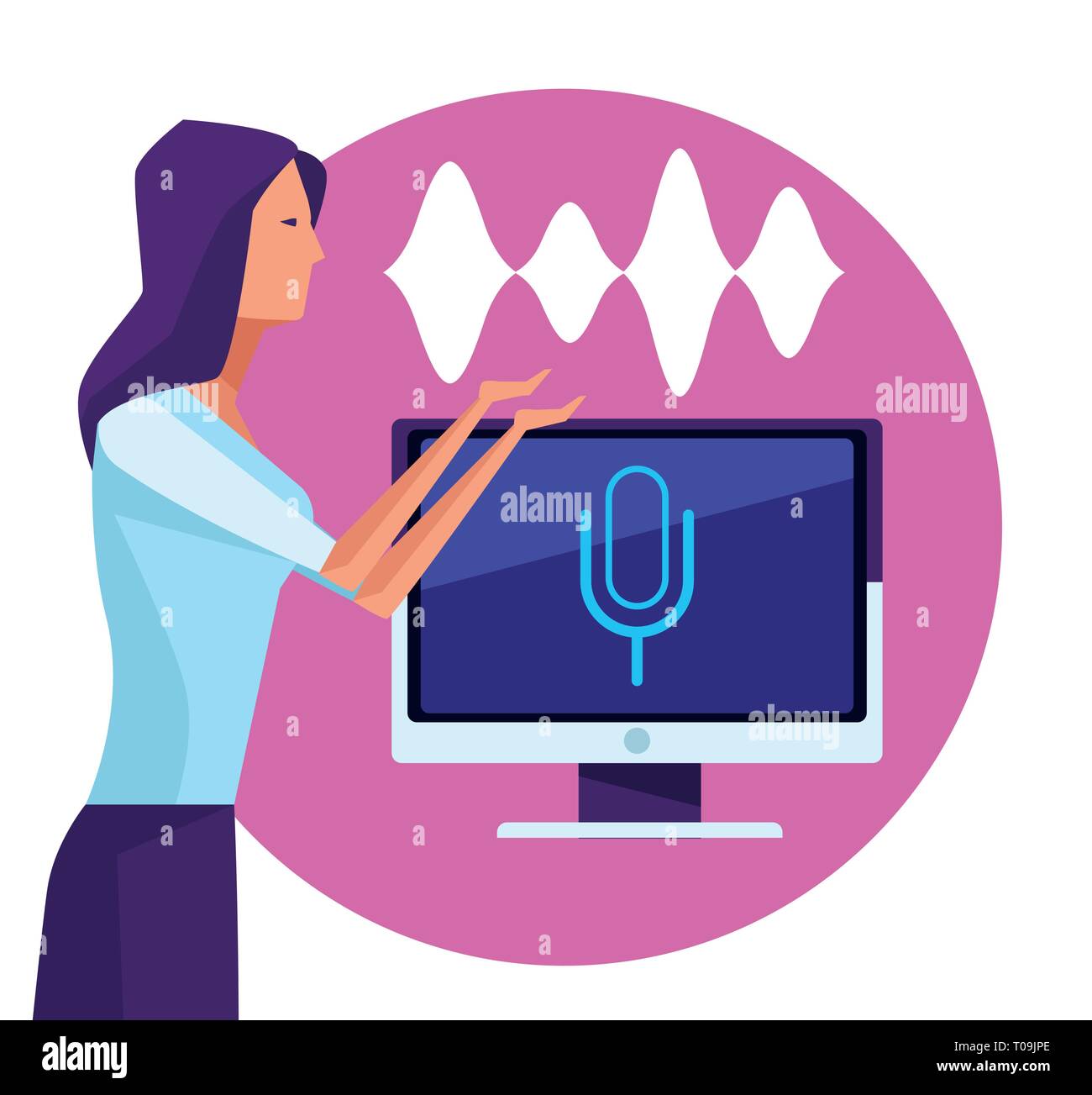 Using computer voice recognition Stock Vector Images - Alamy