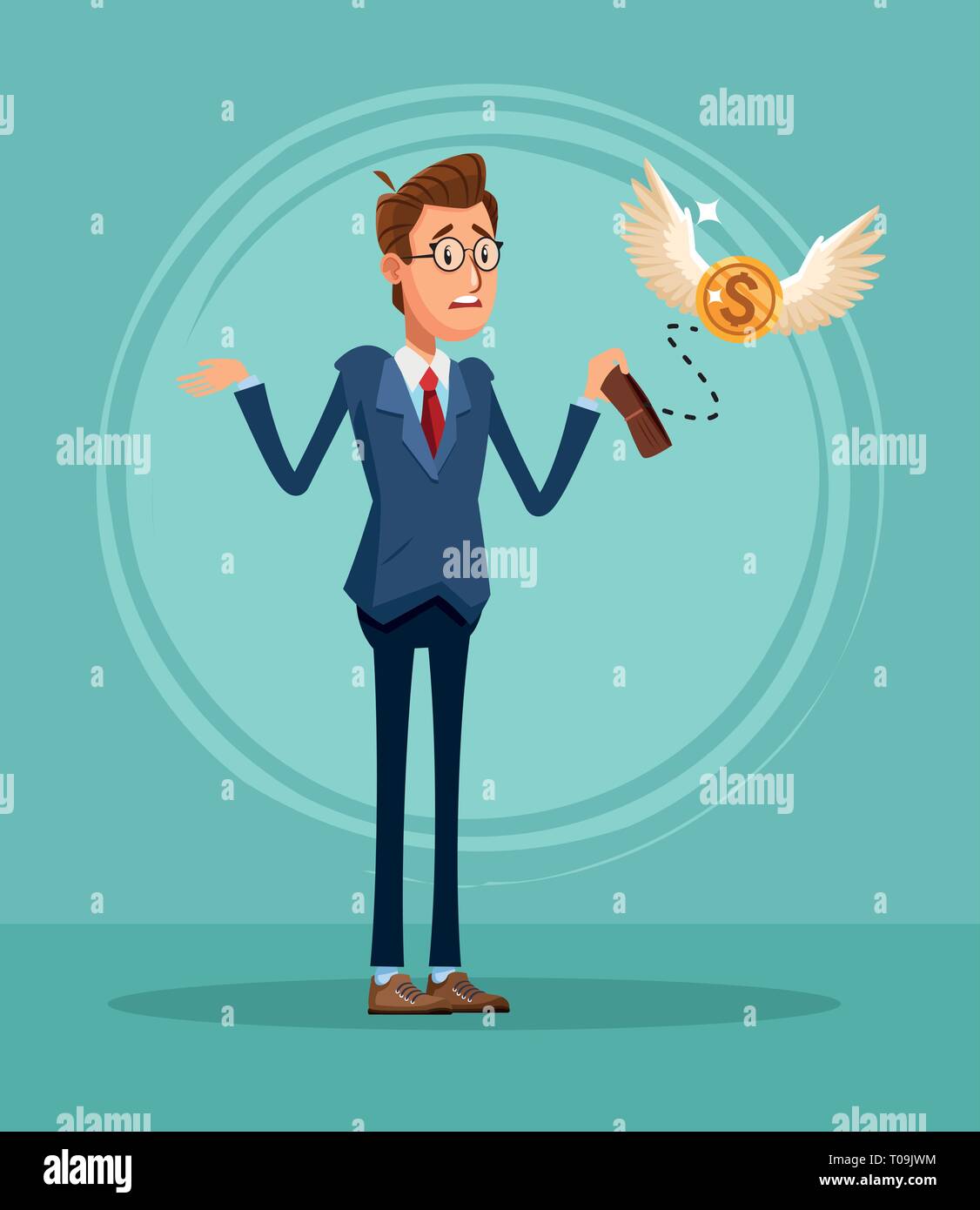 Happy poor businessman Stock Vector Images - Alamy