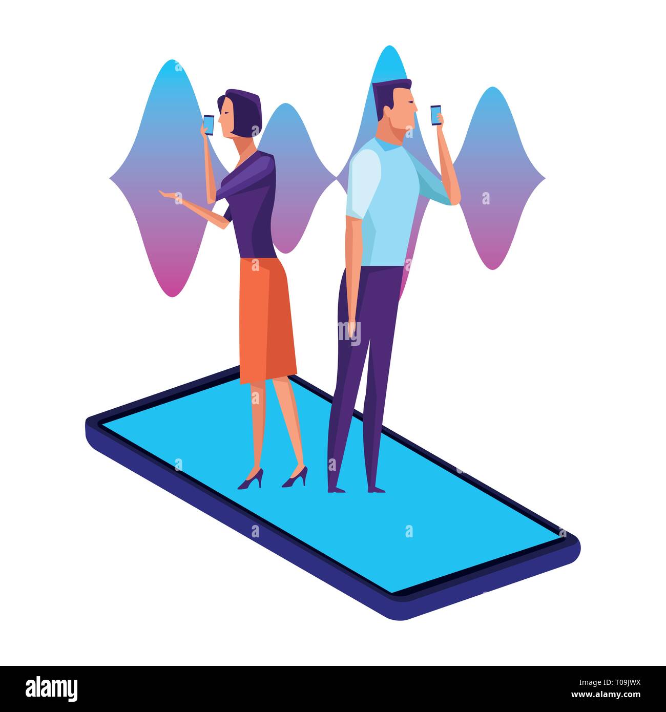 People using voice recognition Stock Vector Image & Art - Alamy