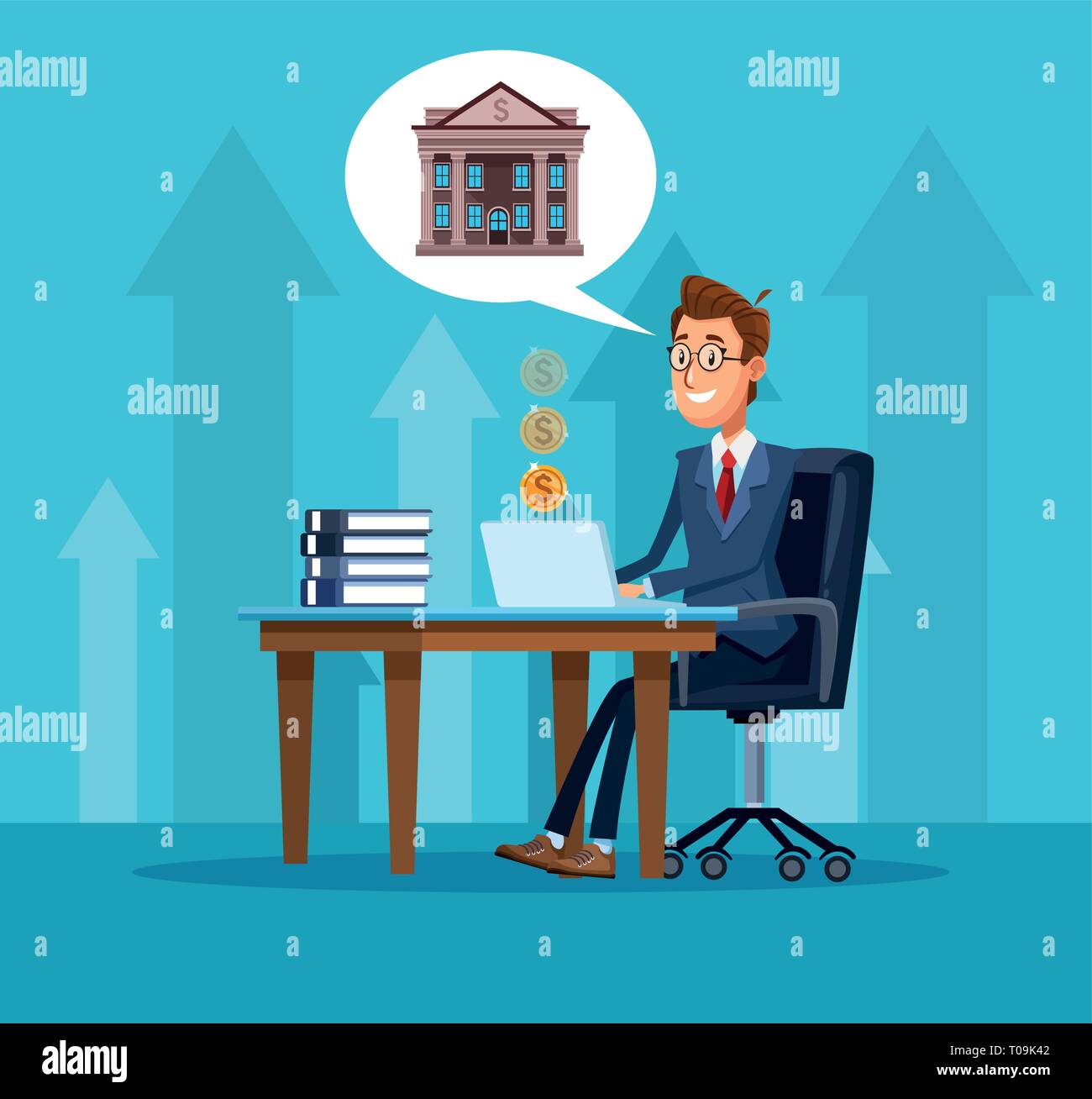 Man seated bank Stock Vector Images - Alamy