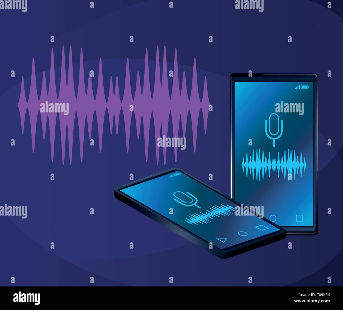 Smartphone voice recognition speaker Stock Vector Image & Art - Alamy