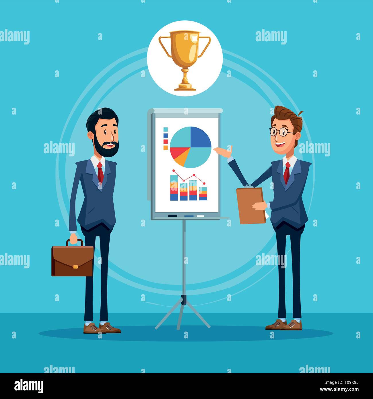 Businessmen talking about business cartoon Stock Vector Image & Art - Alamy