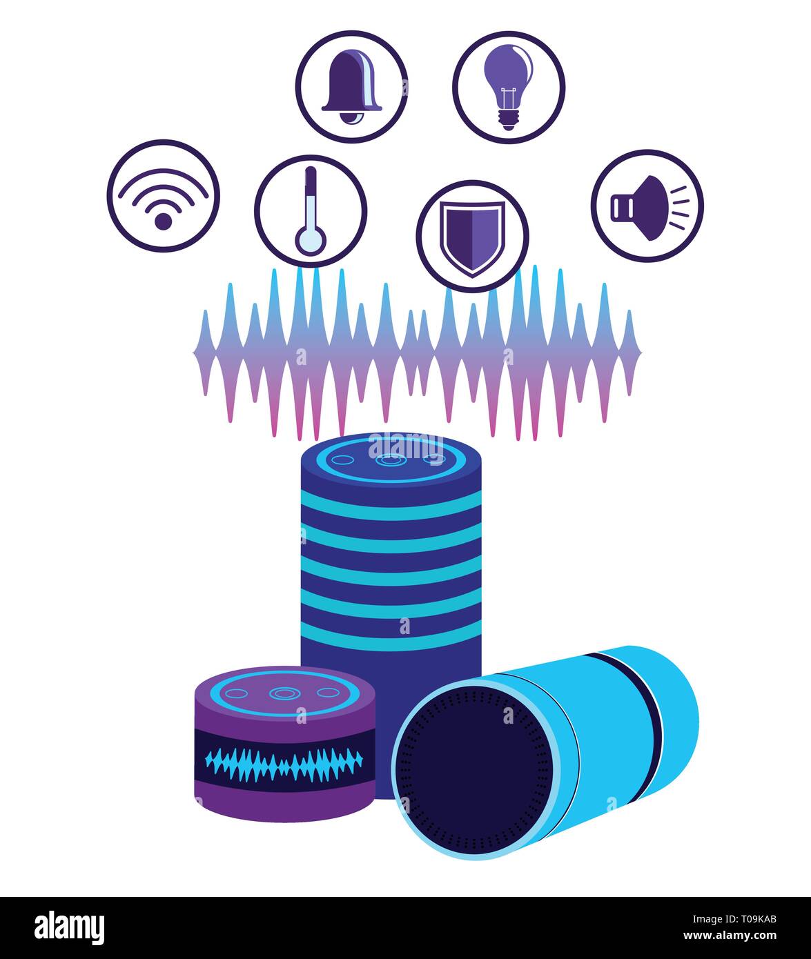 Smartphone voice recognition speaker Stock Vector Image & Art - Alamy