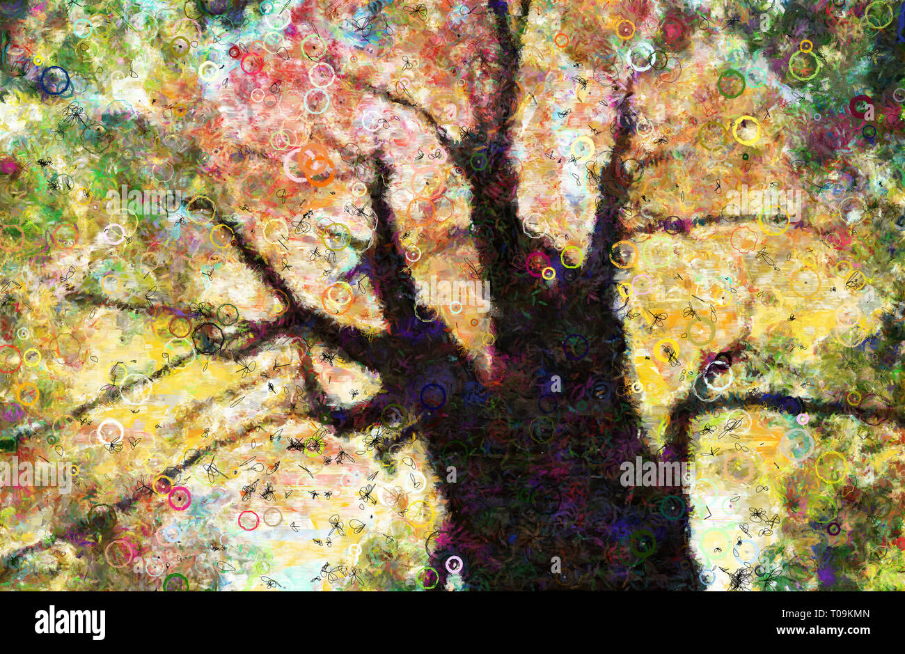 Colorful Abstract Tree. 3D rendering Stock Photo - Alamy