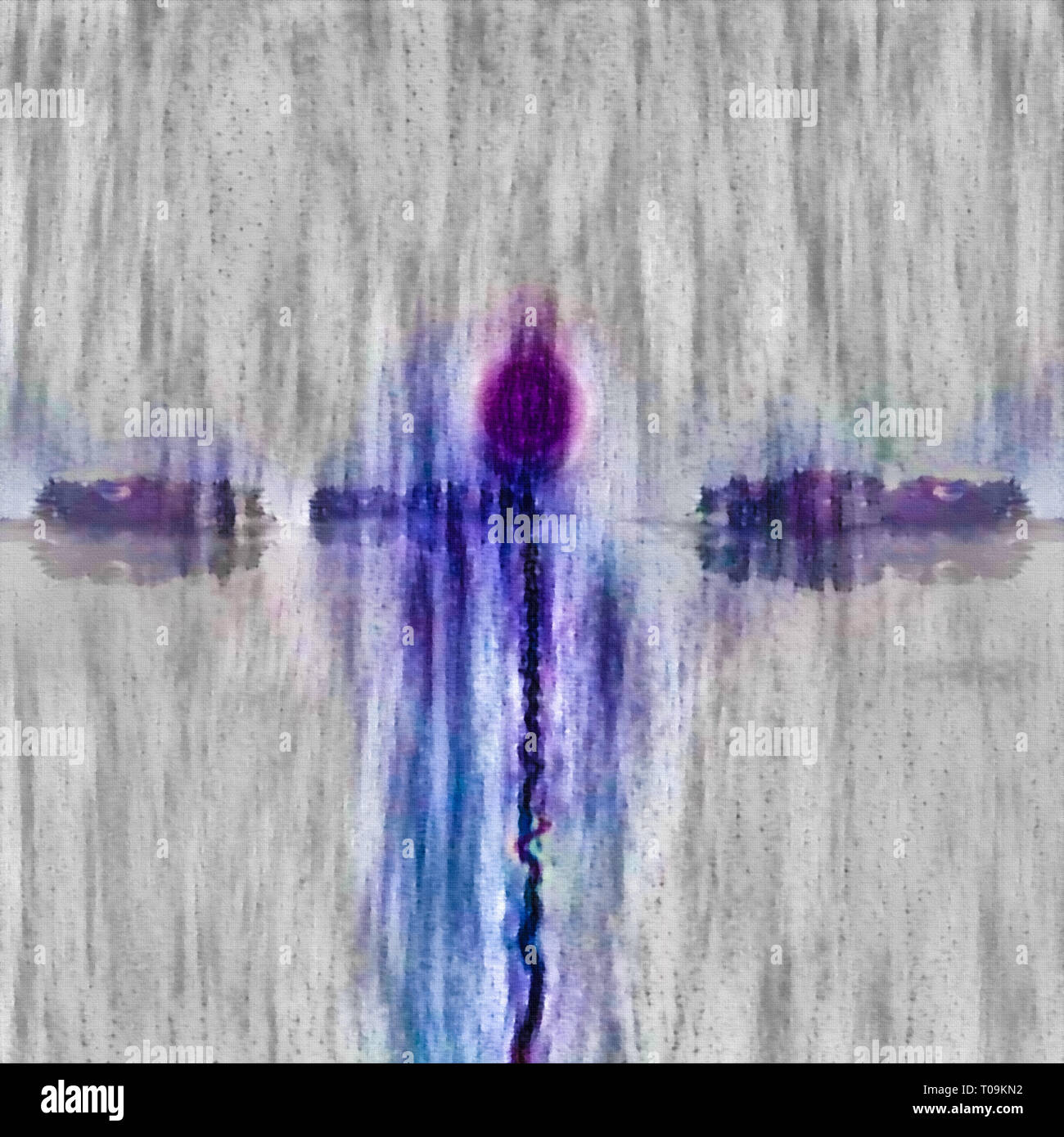 Abstract painting. Moonlight on the water Stock Photo - Alamy