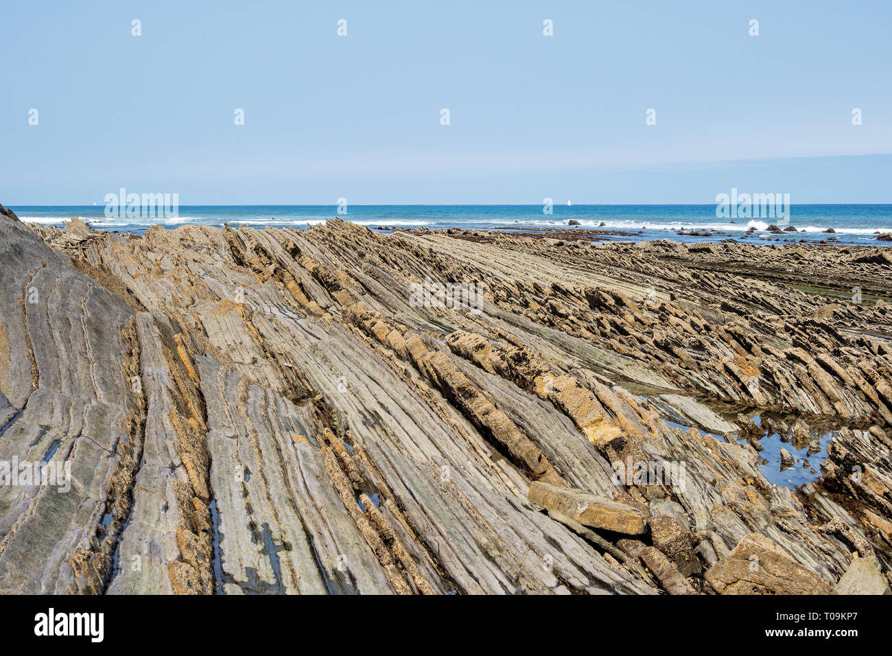 The Flysch Coast of Sakoneta, Zumaia - Basque Country, Spain Stock ...