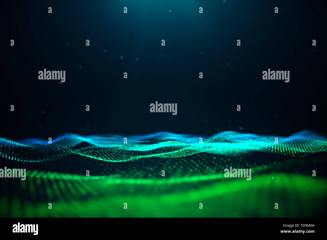 Data technology, abstract global network. Wave of particles. Abstract ...