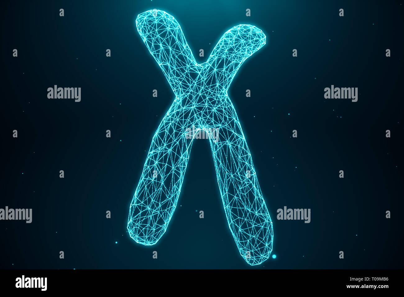 3D Illustration Polygonal Low poly Digital Artificial X-Chromosomes ...
