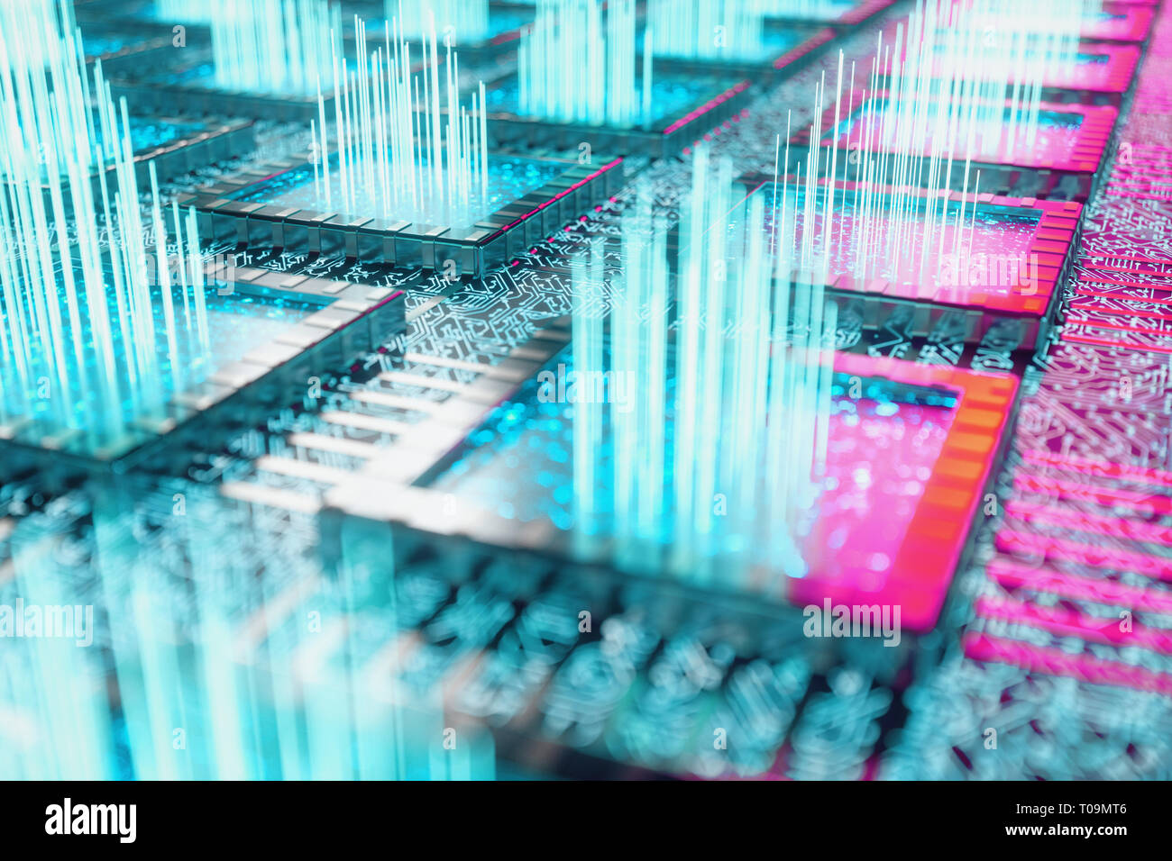 AI - artificial intelligence concept. Machine learning. Central Computer Processors on the ...