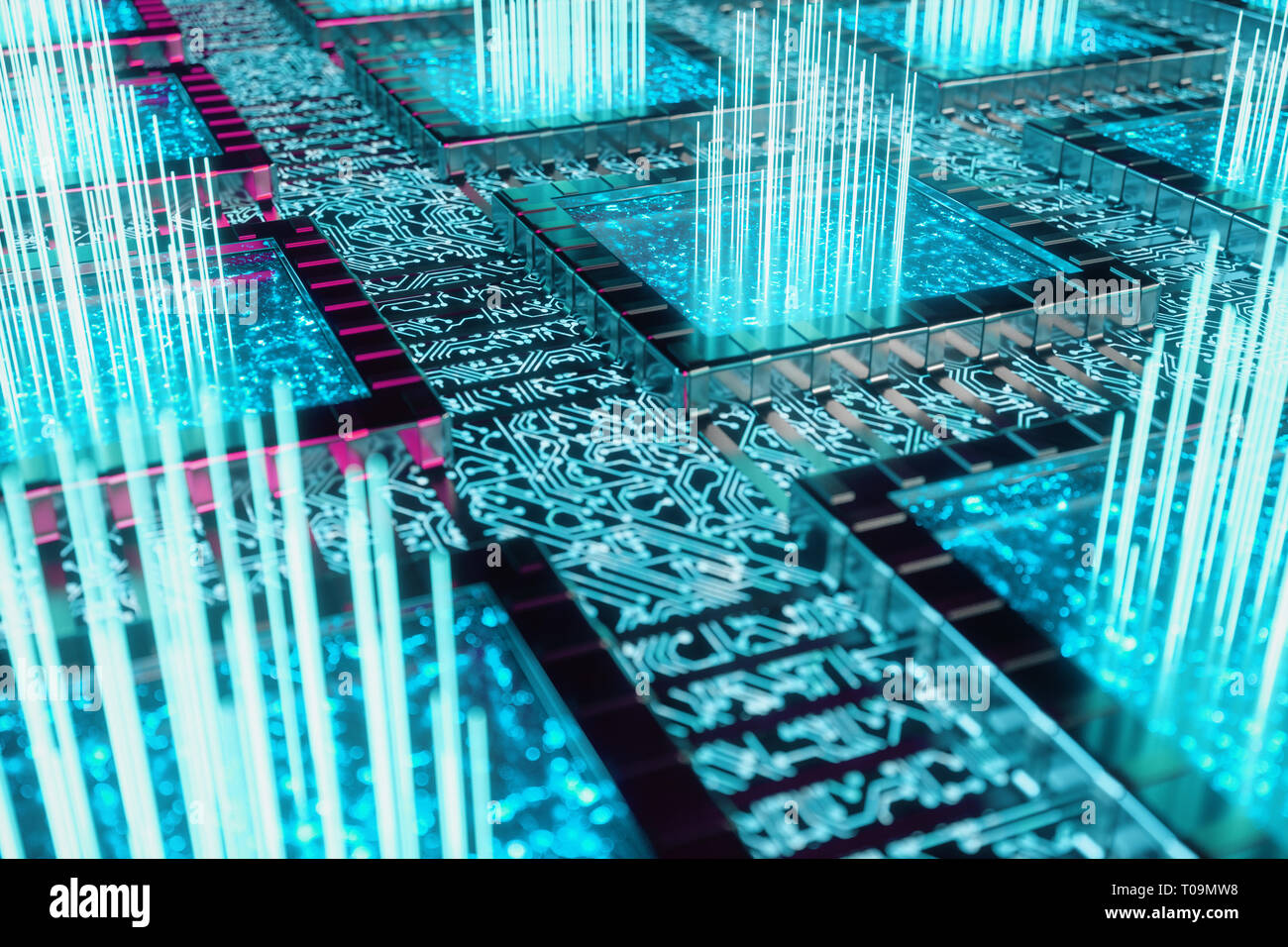 AI - artificial intelligence concept. Machine learning. Central Computer Processors on the ...