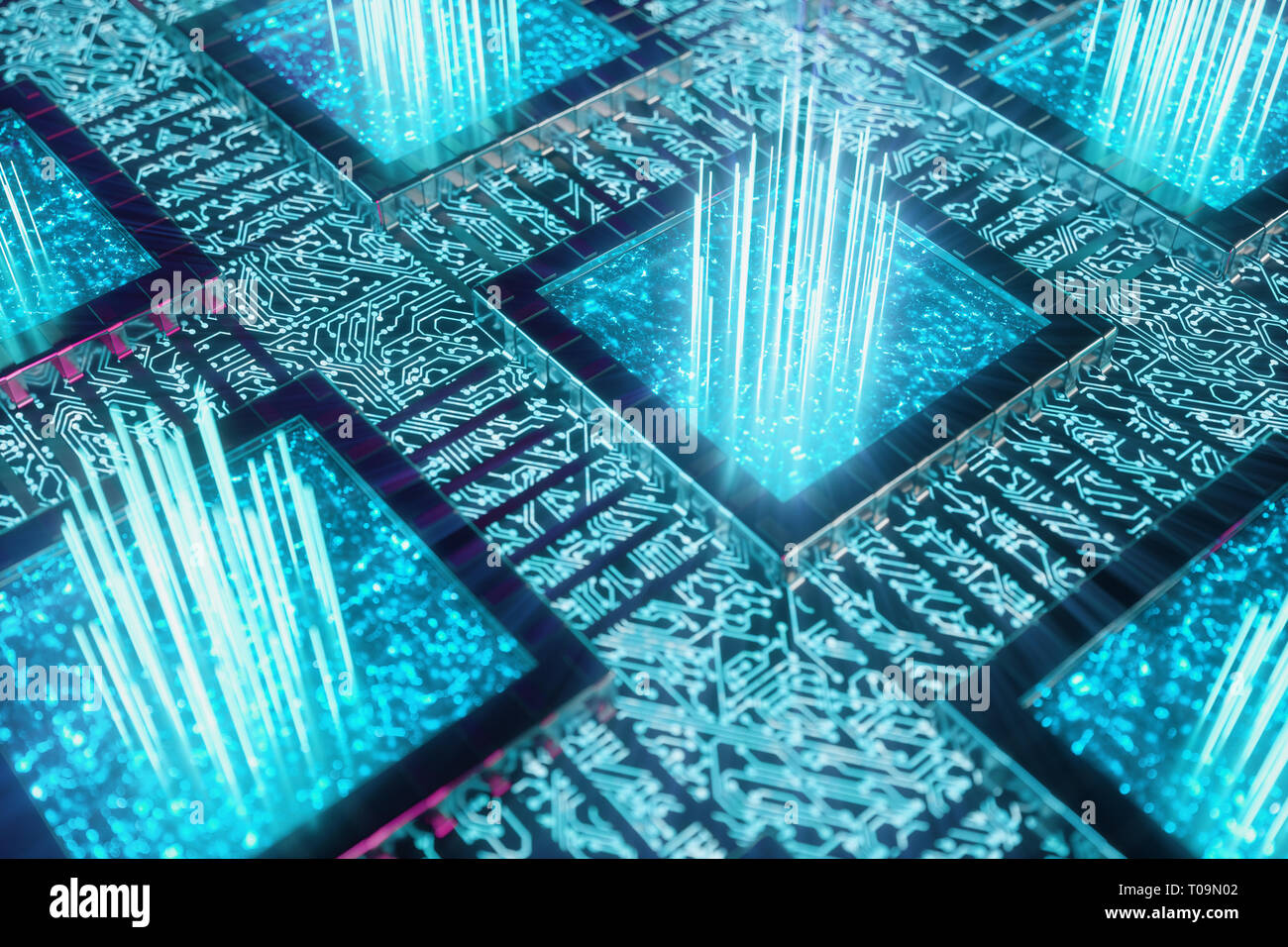 AI - artificial intelligence concept. Machine learning. Central Computer Processors on the ...