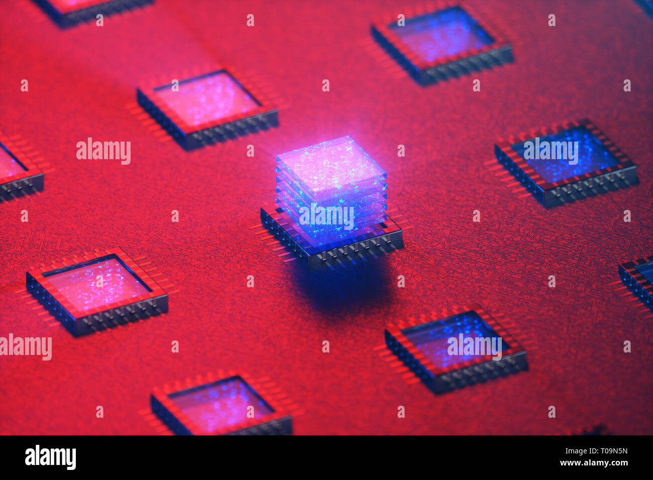 AI - artificial intelligence CPU concept. Machine learning. CPU on the ...