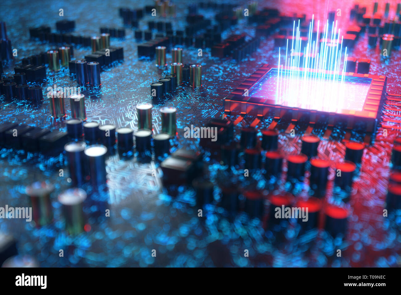 AI - artificial intelligence concept CPU. Machine learning. Central Computer Processors on the ...