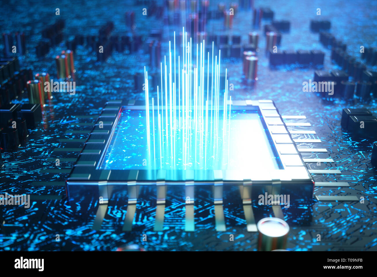 AI - artificial intelligence concept CPU. Machine learning. Central ...