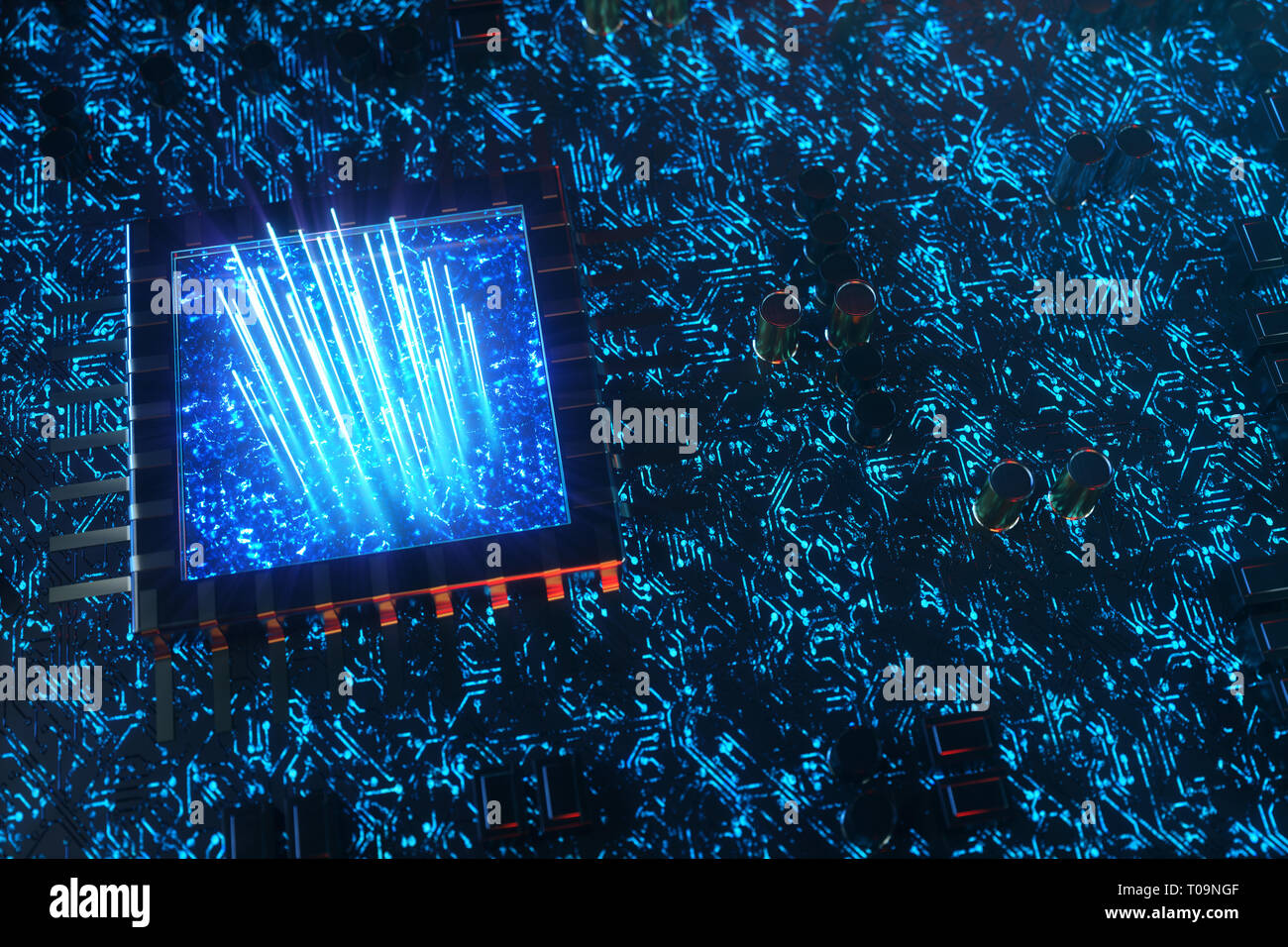 AI - artificial intelligence concept CPU. Machine learning. Central Computer Processors on the ...