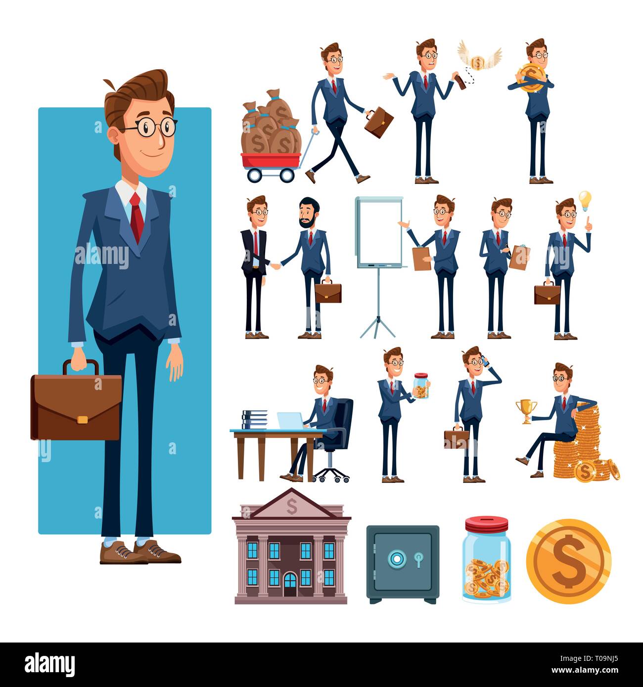 businessmen and business elements cartoons Stock Vector Image & Art - Alamy
