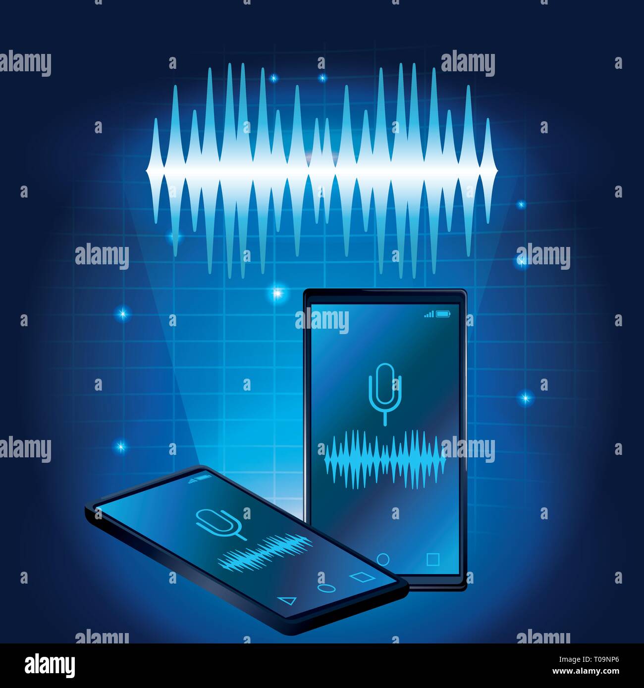 Smartphone voice recognition speaker Stock Vector Image & Art - Alamy