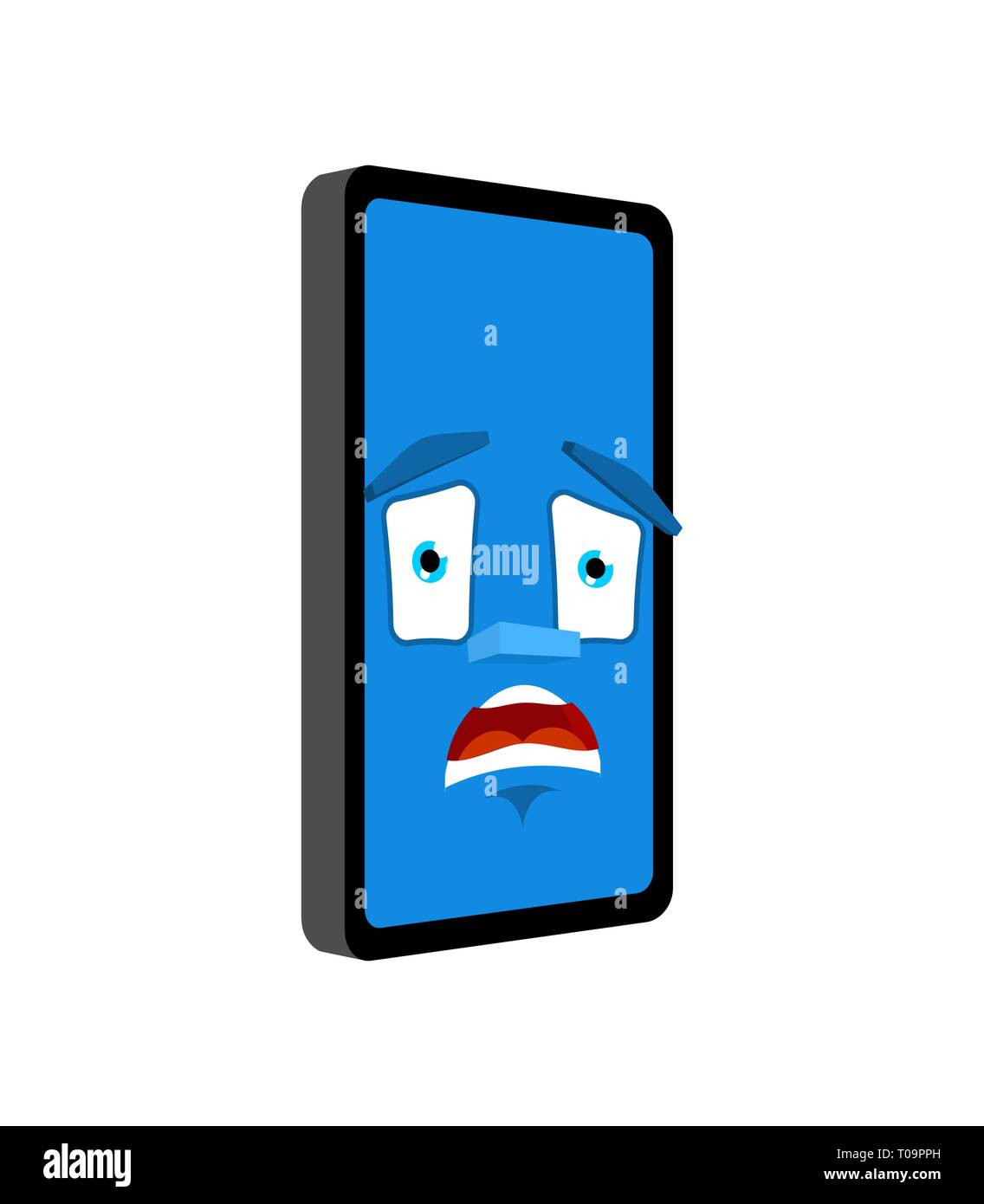 Smartphone fear emotion OMG isolated. Phone Scared. Mobile phone ...