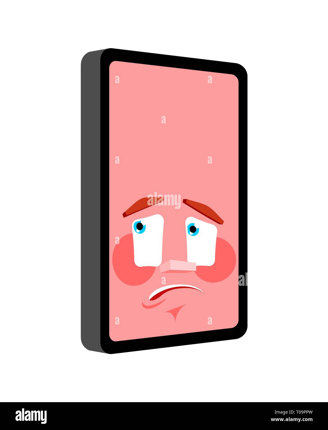Smartphone oops emotion isolated. Phone confused. Mobile phone ...