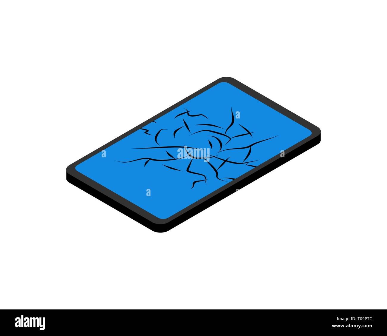 Broken phone cracked screen isolated. Vector illustration Stock Vector ...