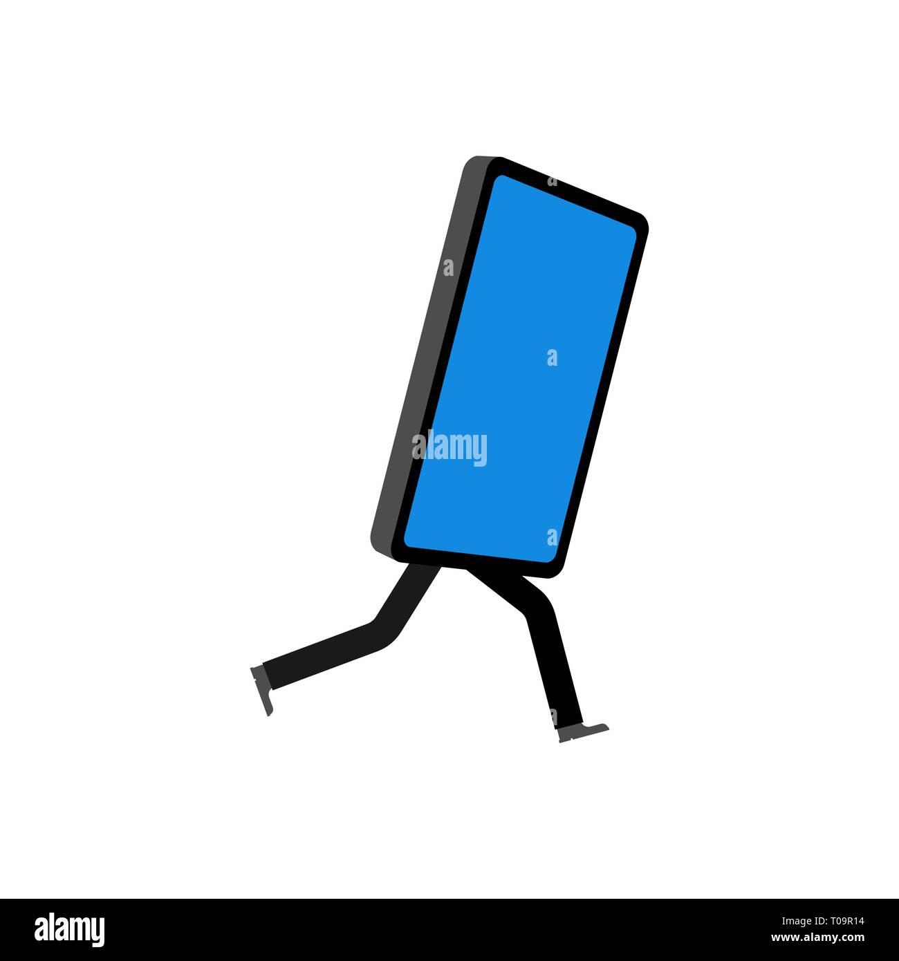 Smartphone running out. phone is running. Vector Stock Vector Image ...