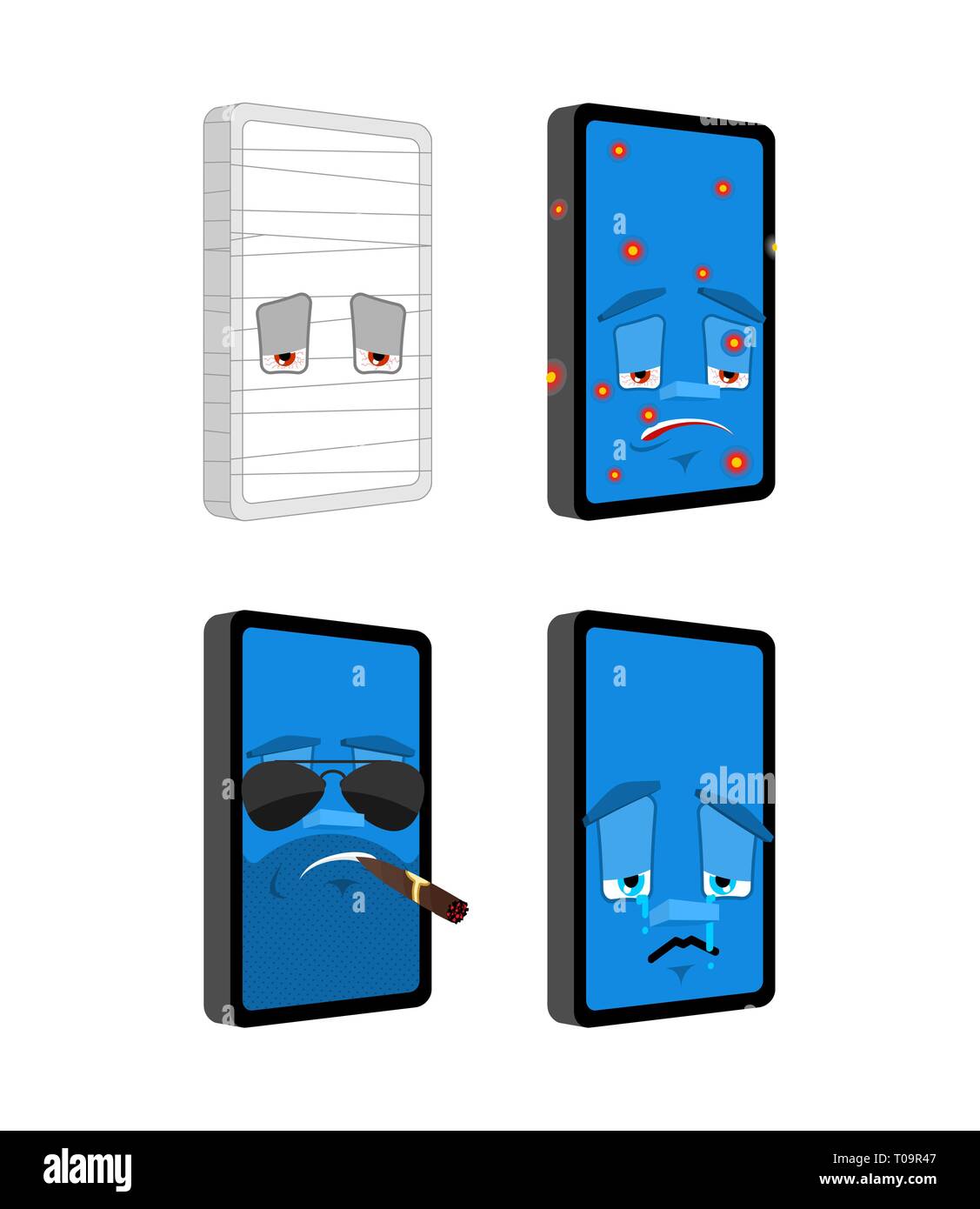 Sad face emoji phone hi-res stock photography and images - Alamy