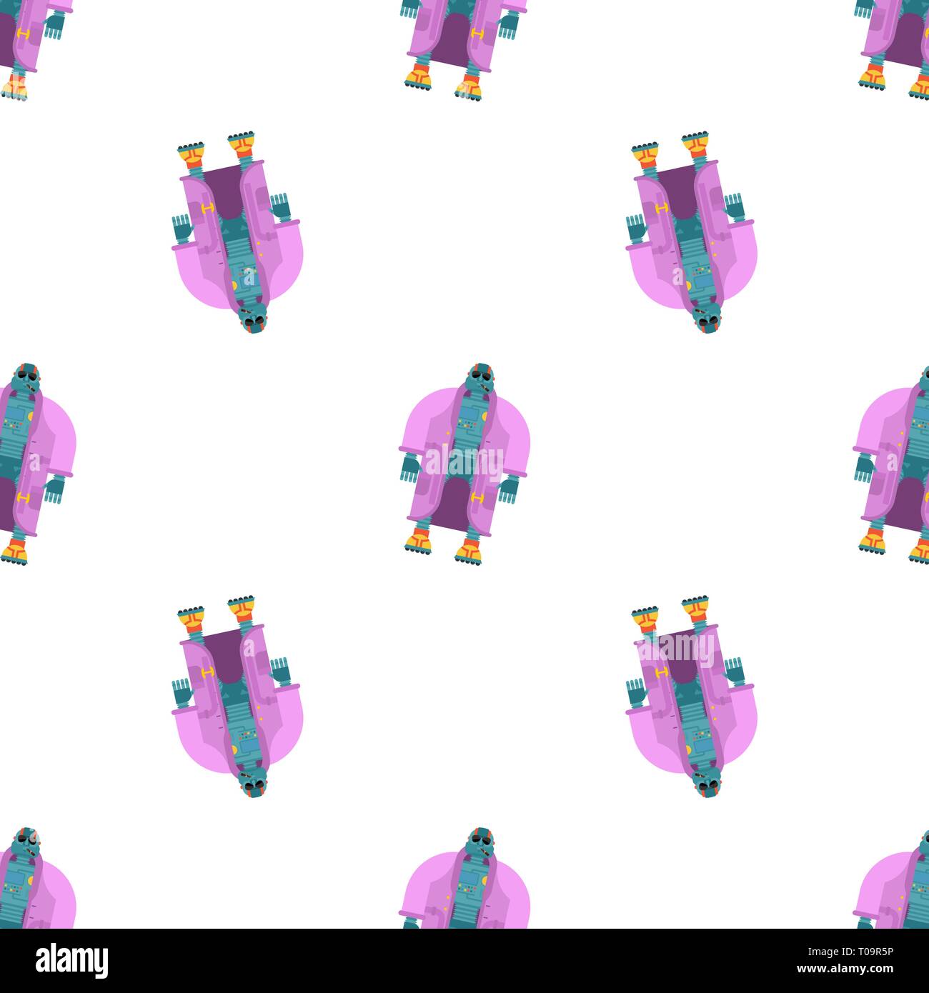 Robot in Coat pattern seamless. Cyborg topcoat background. Fashion ...
