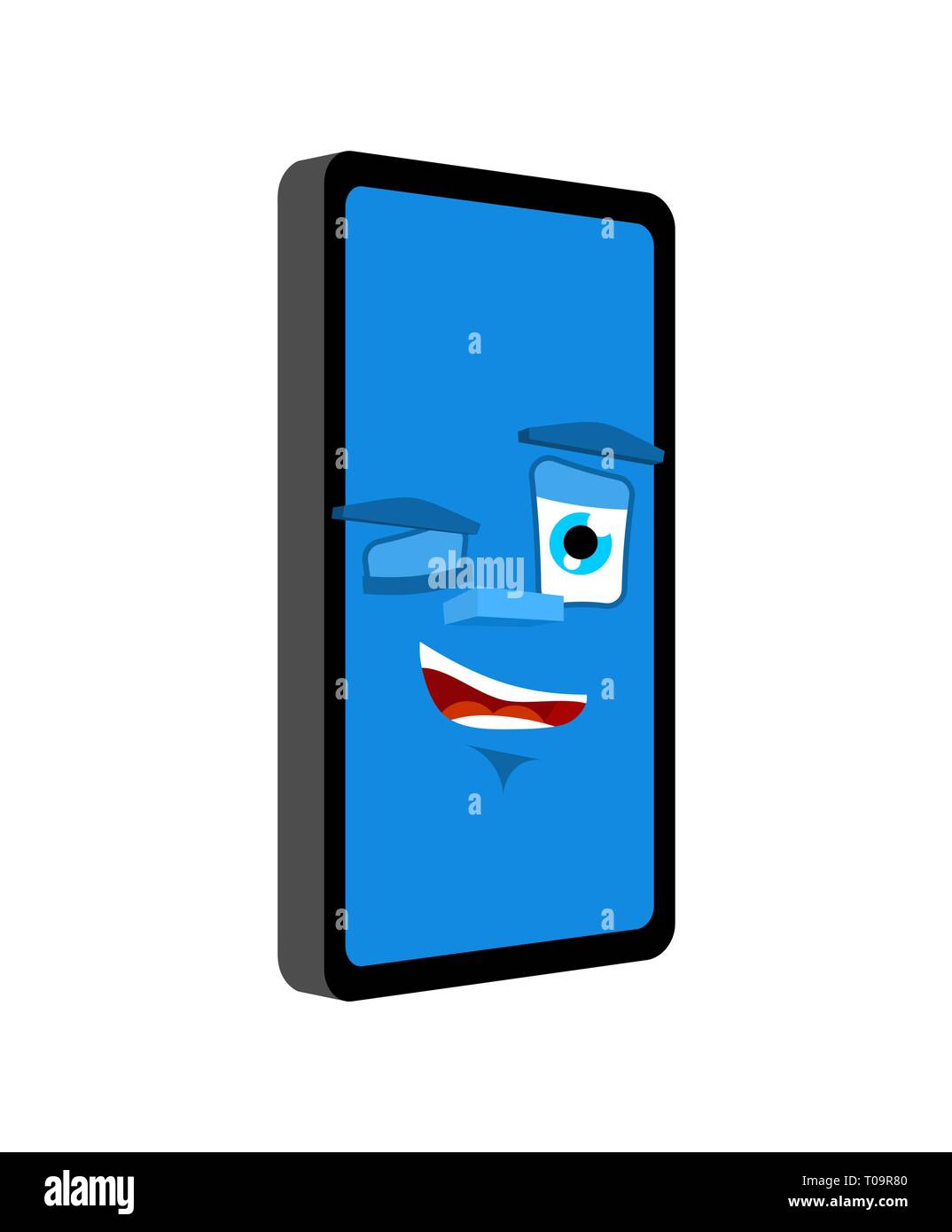Phone winks isolated. happy Smartphone Cartoon Style. Good Gadget ...