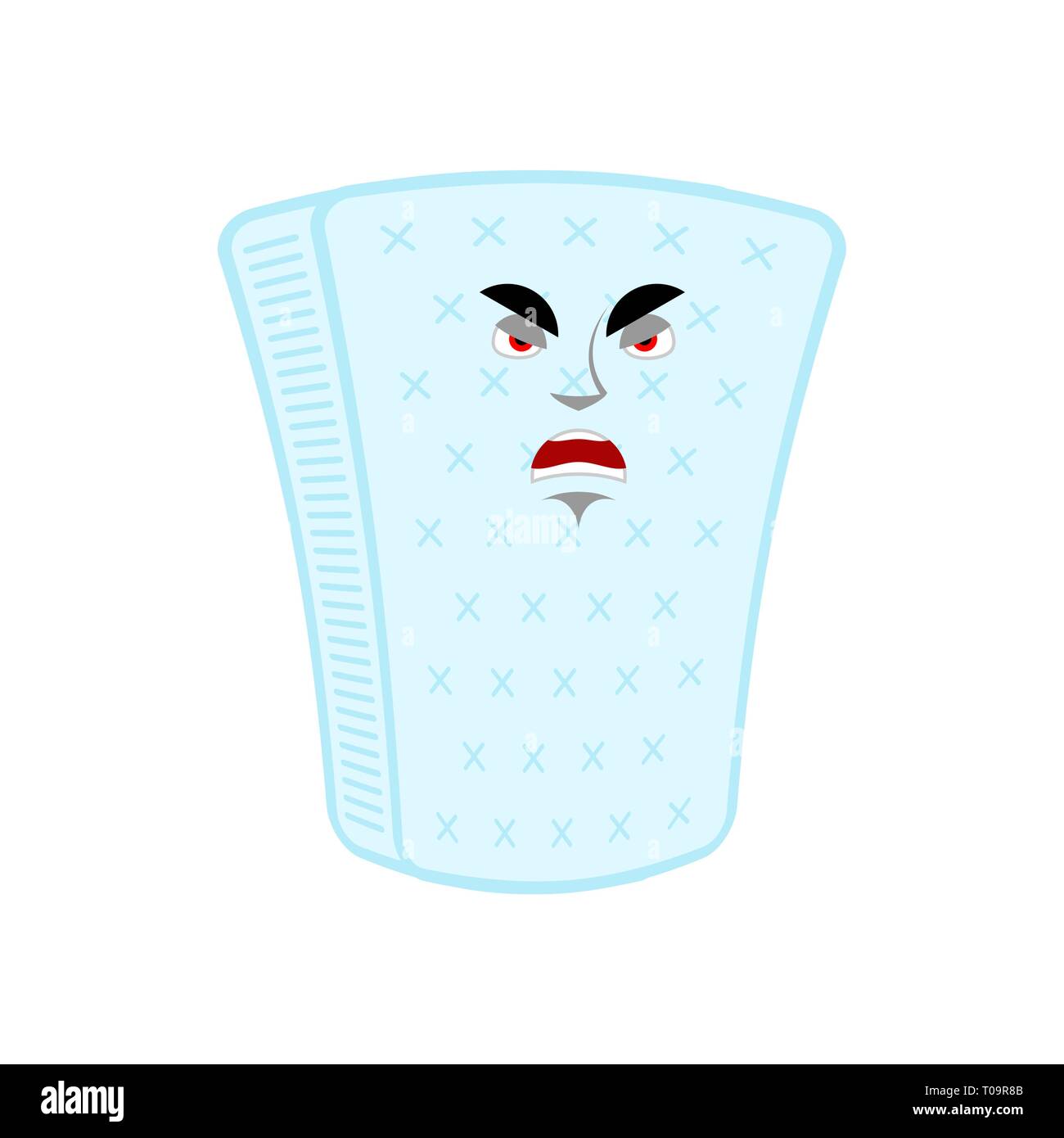 Hard Mattress angry emotion isolated. Evil squab Cartoon Style. fierce ...
