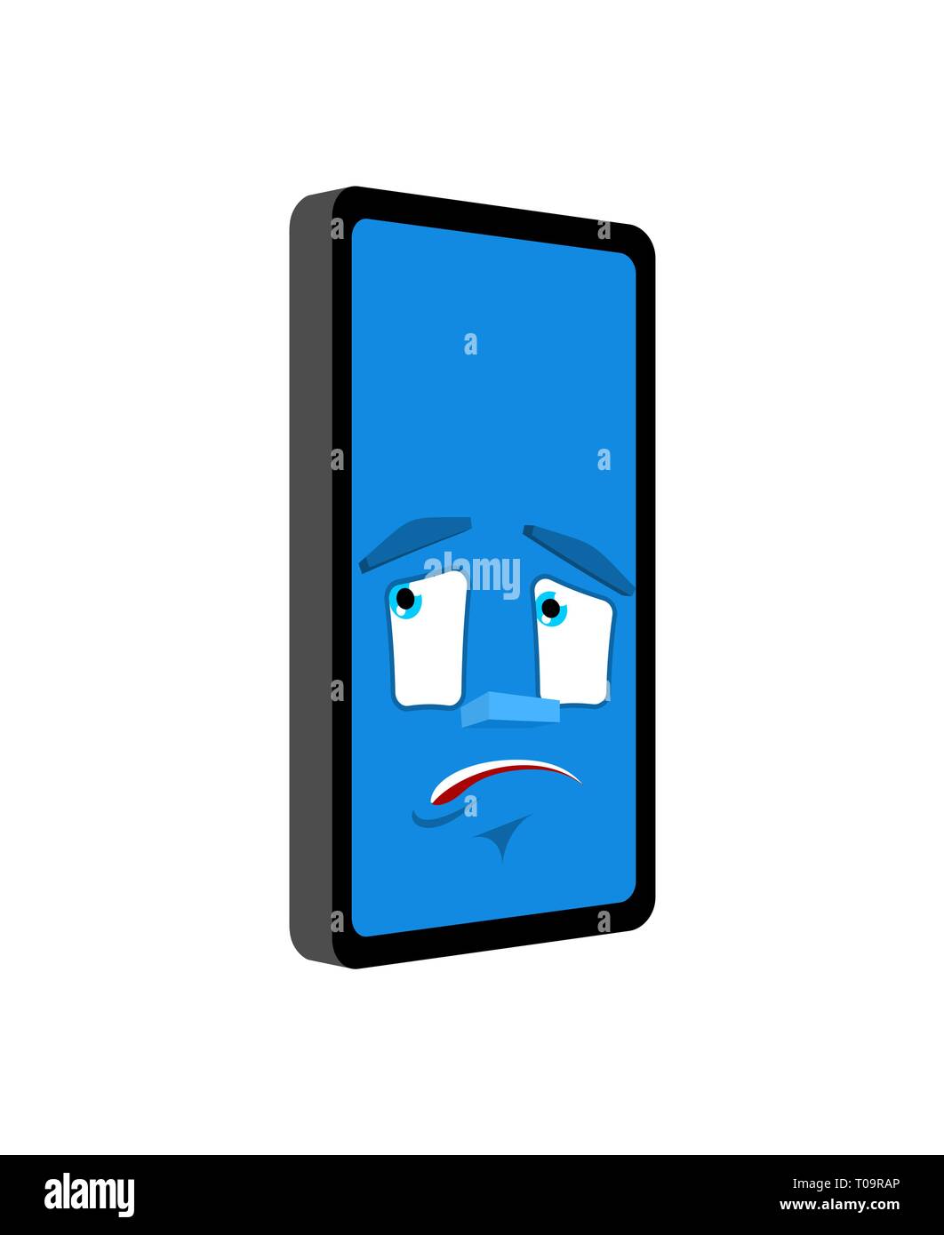 Phone bewildered emotion isolated. Smartphone at loss Cartoon Style ...