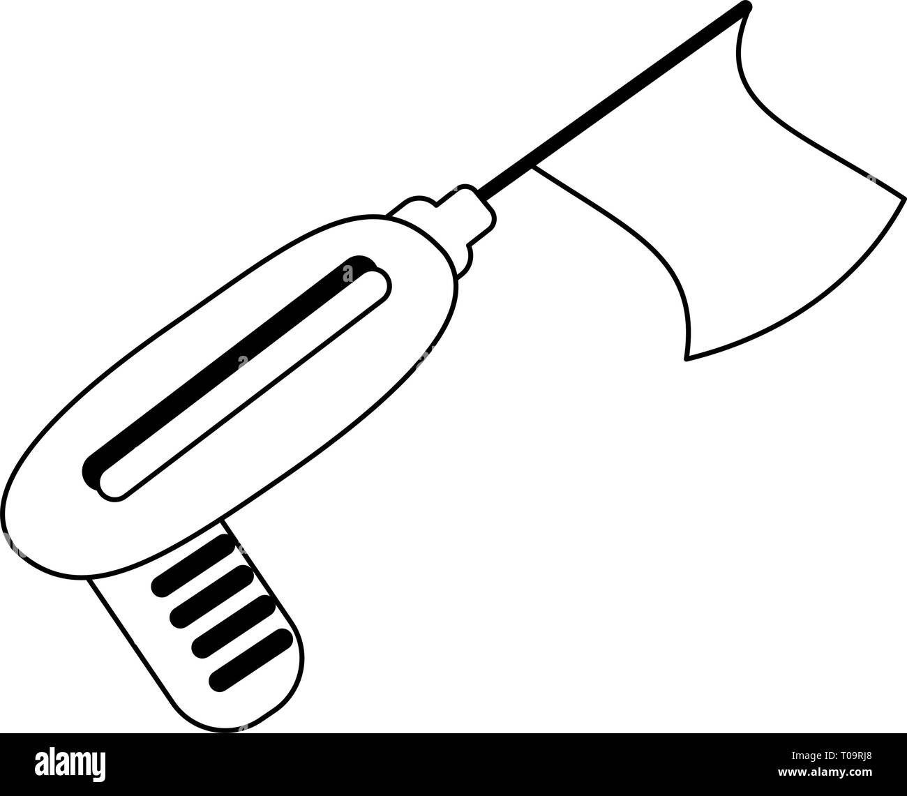 Joke gun with flag shoot in black and white Stock Vector Image & Art ...