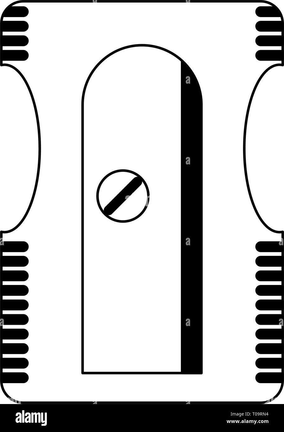 pencil sharpener utensil symbol in black and white Stock Vector Image ...
