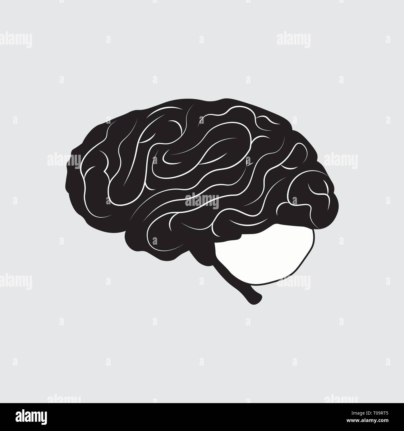 Brain or mind side view l vector icon for medical websites 10 eps Stock ...