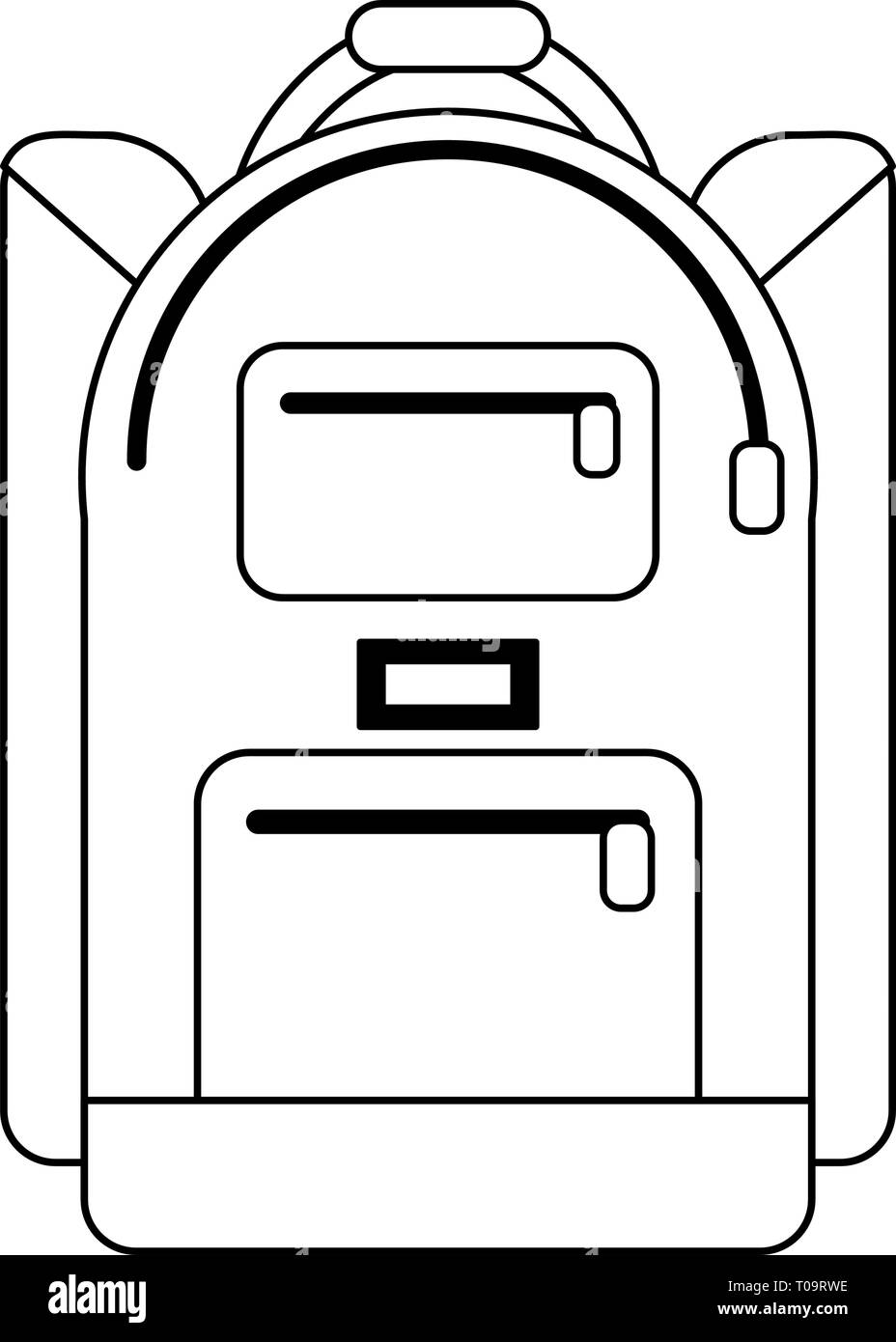 School backpack symbol isolated in black and white Stock Vector Image ...