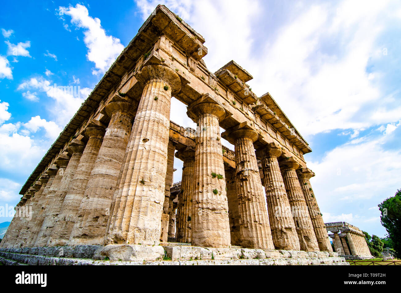 Paestum , Temple of Neptune or Hera II. Italy Stock Photo - Alamy