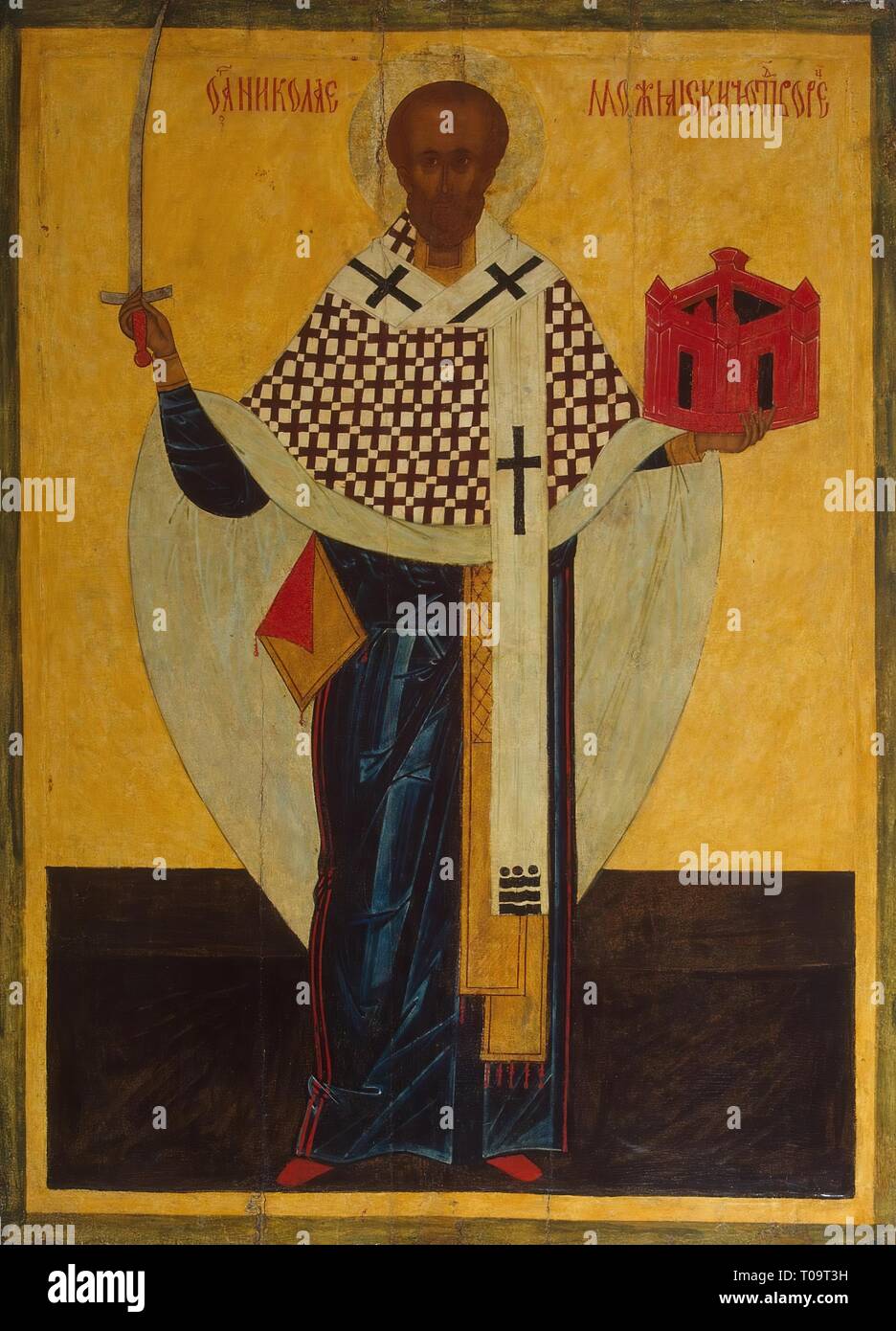 'Icon: St Nicholas of Mozhaisk'. Russia, Late 16th century. Dimensions ...