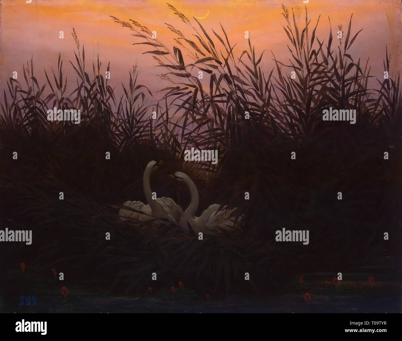 'Swans in the Reeds'. Germany, No later 1832. Dimensions: 33x44 cm ...