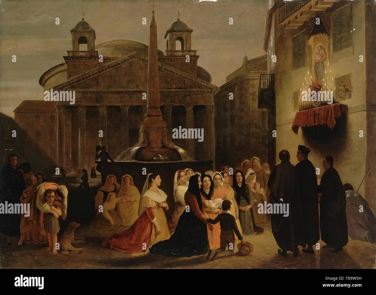 'Prayer to the Virgin Mary in Rome'. Great Britain, 1839. Dimensions ...