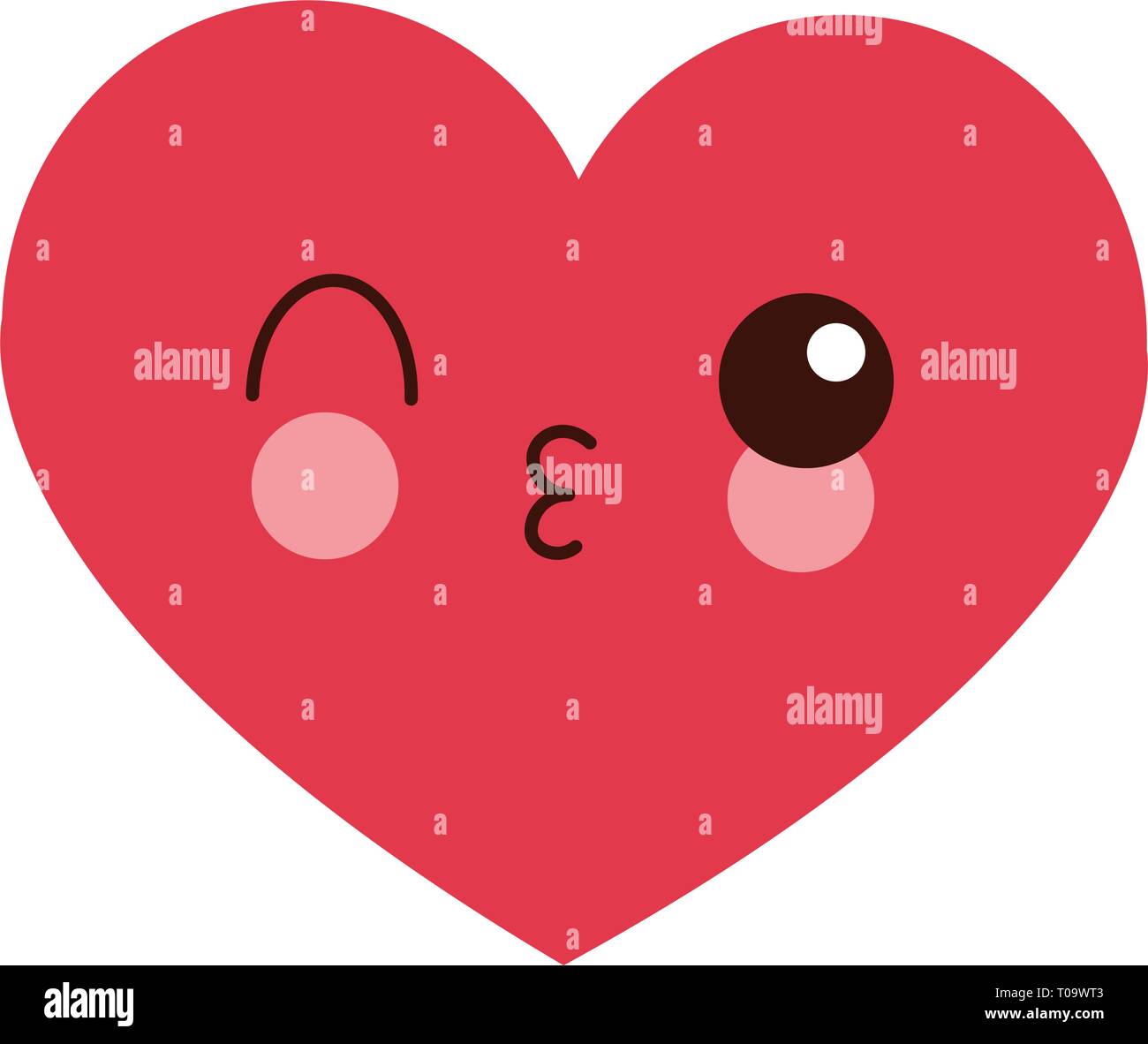 heart flirting kawaii cartoon Stock Vector Image & Art - Alamy