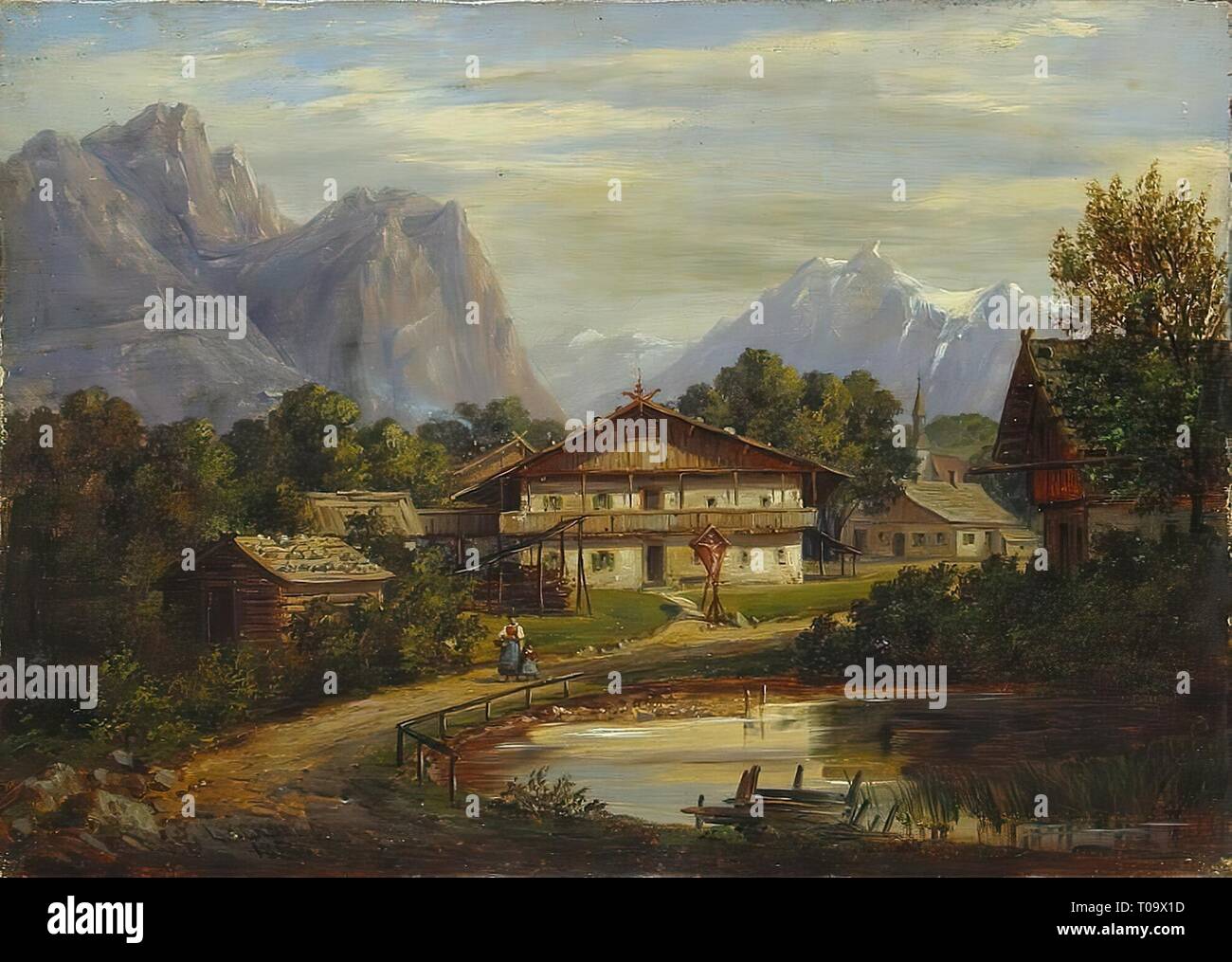 'Village in the Mountains'. Germany, 1853. Dimensions: 19x27 cm. Museum ...