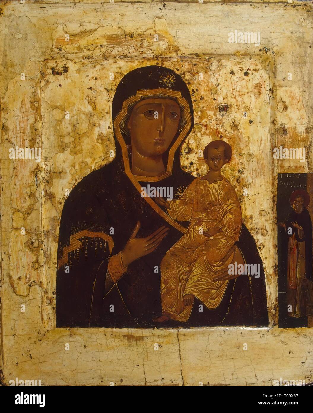 'Icon: The Virgin Hodegetria of Smolensk'. Russia, Late 16th century. Dimensions: 34,5x29 cm ...