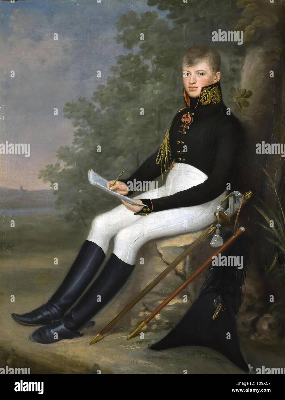 '"Portrait of the Military Cartographer F.F.Schubert"'. Russia, 1807 ...