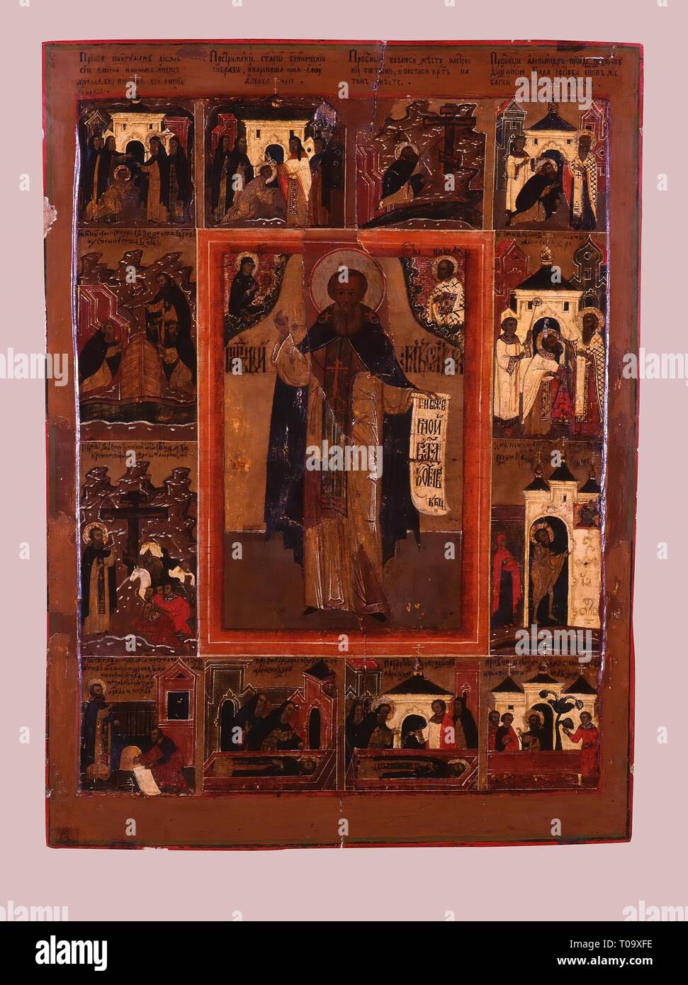 'Icon: Reverend Alexander with Scenes from His Life'. Russia, 17th ...