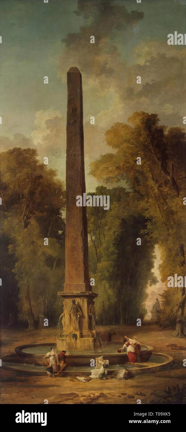 'Landscape with an Obelisk'. Series of 4 paintings: "Landscape with a ...